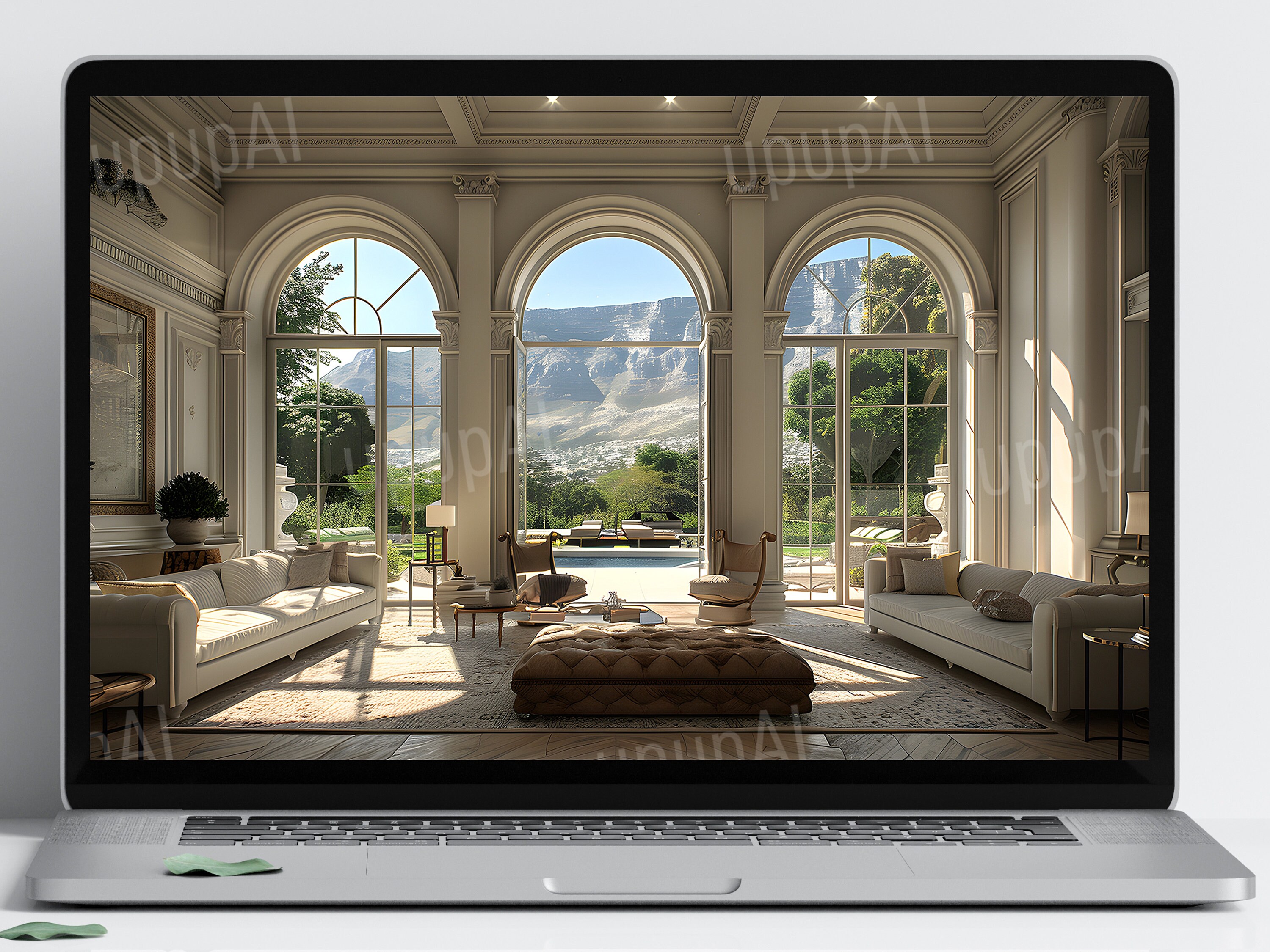 Zoom Background, Wonderful White Living Room Virtual Background ...