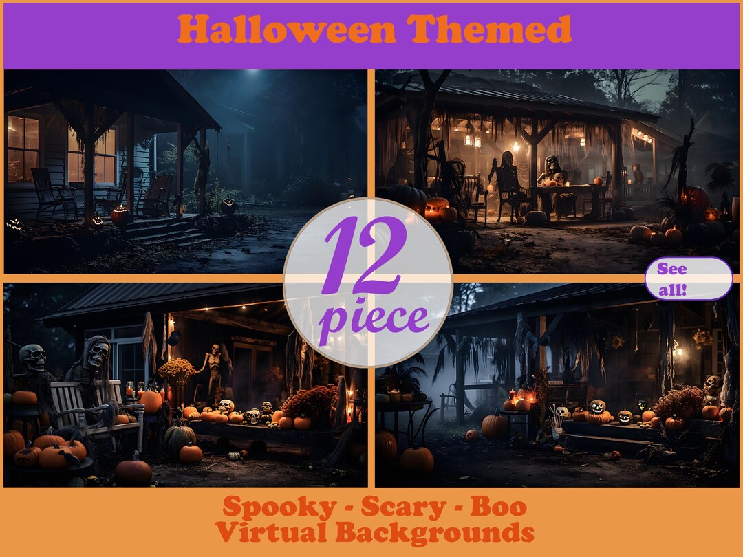 12 Halloween Virtual Backgrounds | Spooky Porch & Cabin for Zoom ...