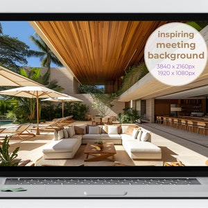 Zoom Background, Modern Apartment Zoom Background, Parasol Terrace ...