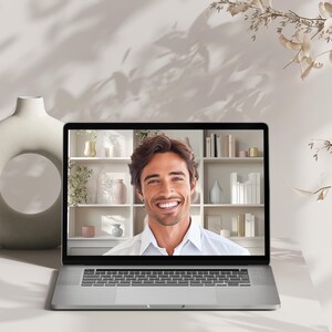 Consulting Virtual Background Zoom Teams | Elegant Pastel Bookshelf ...