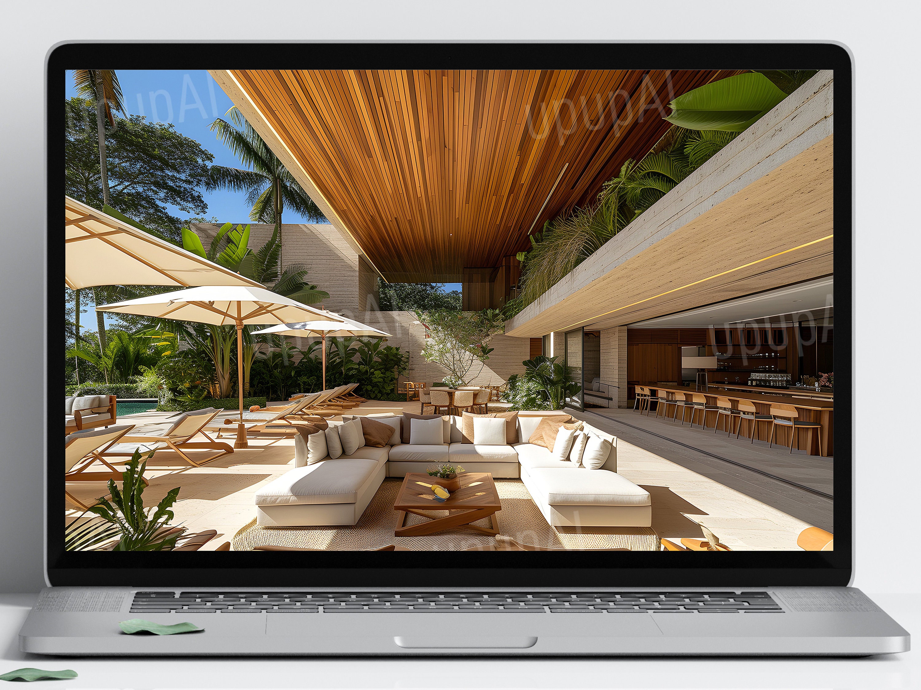 Zoom Background, Modern Apartment Zoom Background, Parasol Terrace ...