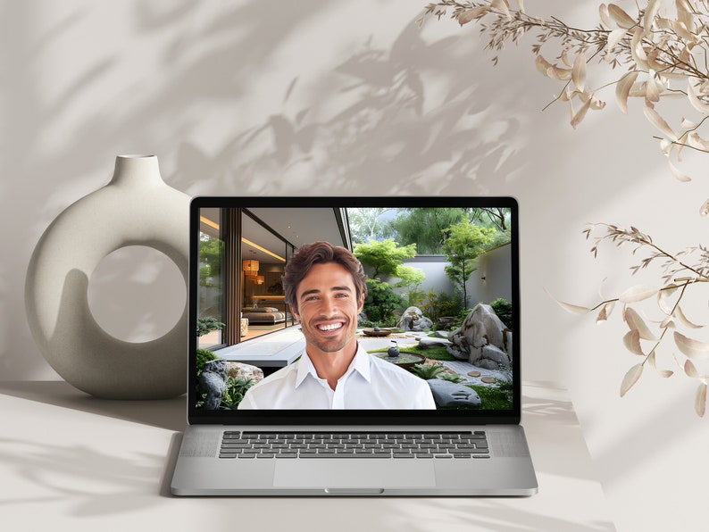 Zen Garden Zoom / Teams Background: Serene Japanese Courtyard (digital ...