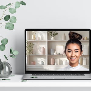 Consulting Virtual Background Zoom Teams | Elegant Pastel Bookshelf ...
