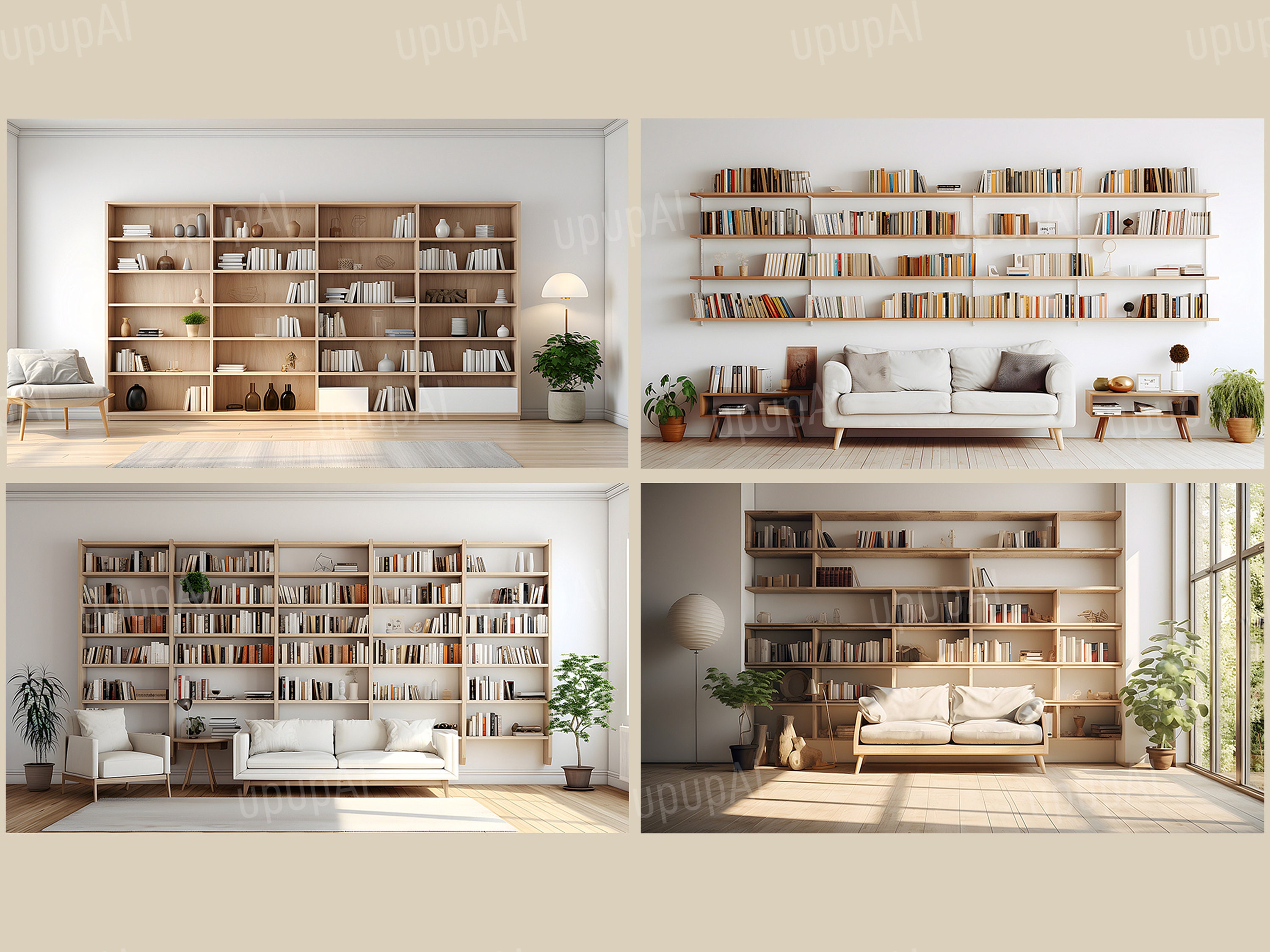 Minimalist Bookshelf Harmony 12 Calming Background for Distraction-free ...