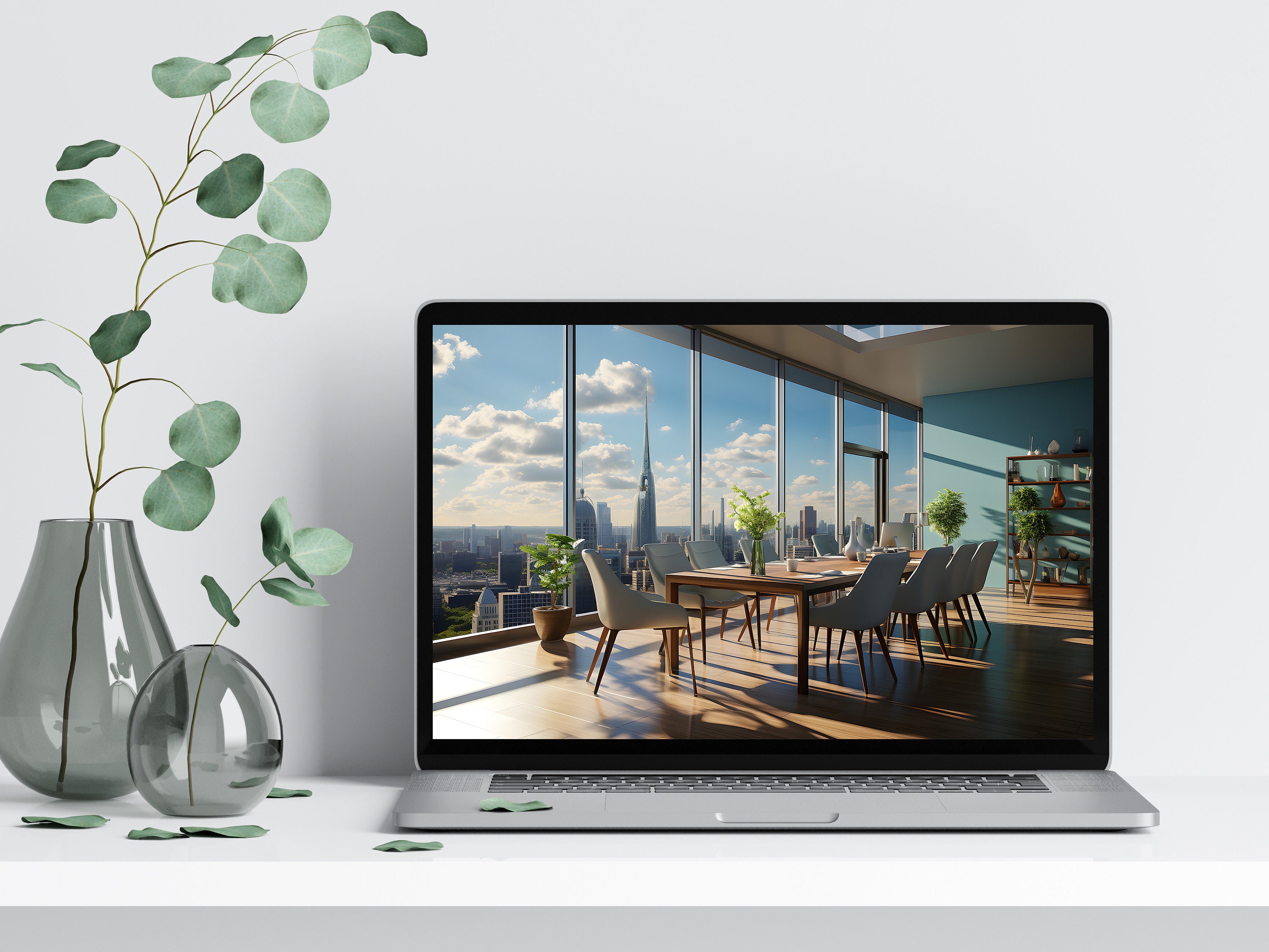 12 Professional Office Virtual Backgrounds Elegant High-rise Décor for ...