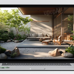 Zoom Background, Zen Zoom Background, Zen Home-office, Sunny Garden ...