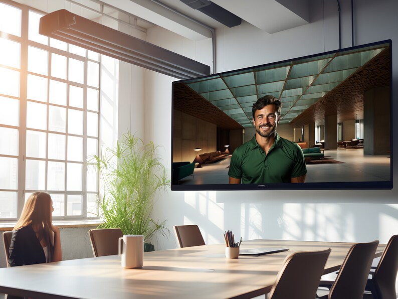 Stylish Colorful Lobby Zoom Background: Spacious Hotel Interior With ...