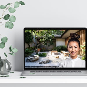 Zen Zoom Background, Zen Home-office, Zoom Background, Raked Gravel ...