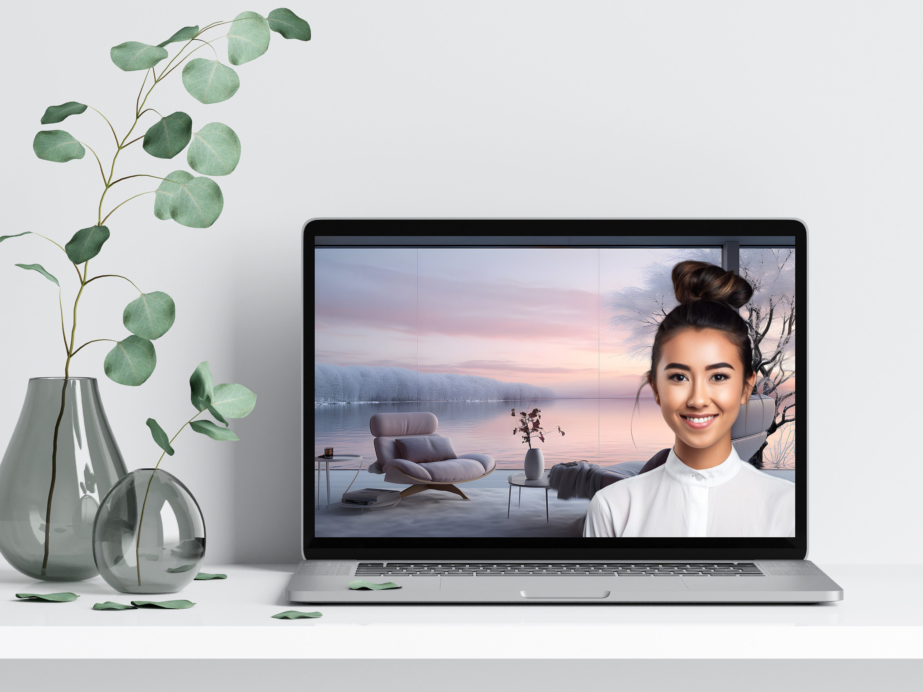 Zoom Background, Cozy Sunrise Lakeside Zoom Background, Morning Living ...