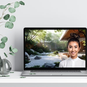 Zoom Background, Zen Zoom Background, Zen Home-office, Sunny Japanese ...