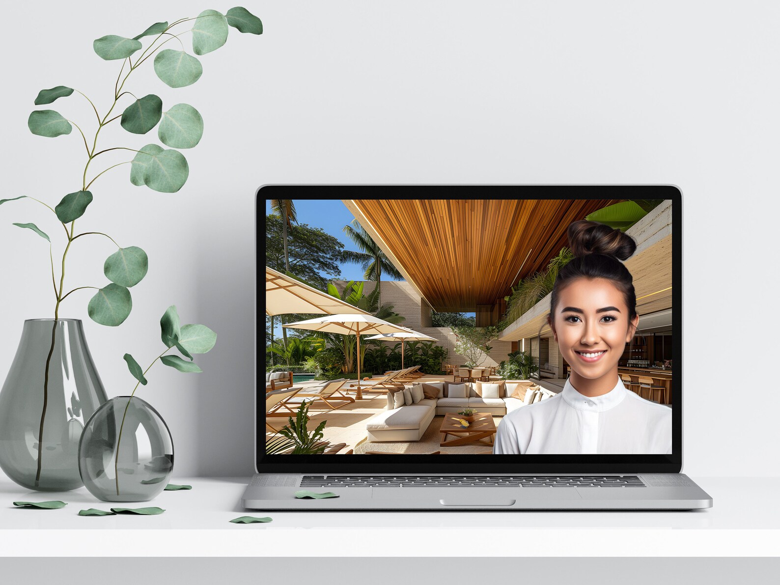 Zoom Background, Modern Apartment Zoom Background, Parasol Terrace ...