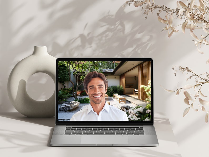 Zen Zoom Background, Zen Home-office, Zoom Background, Raked Gravel ...