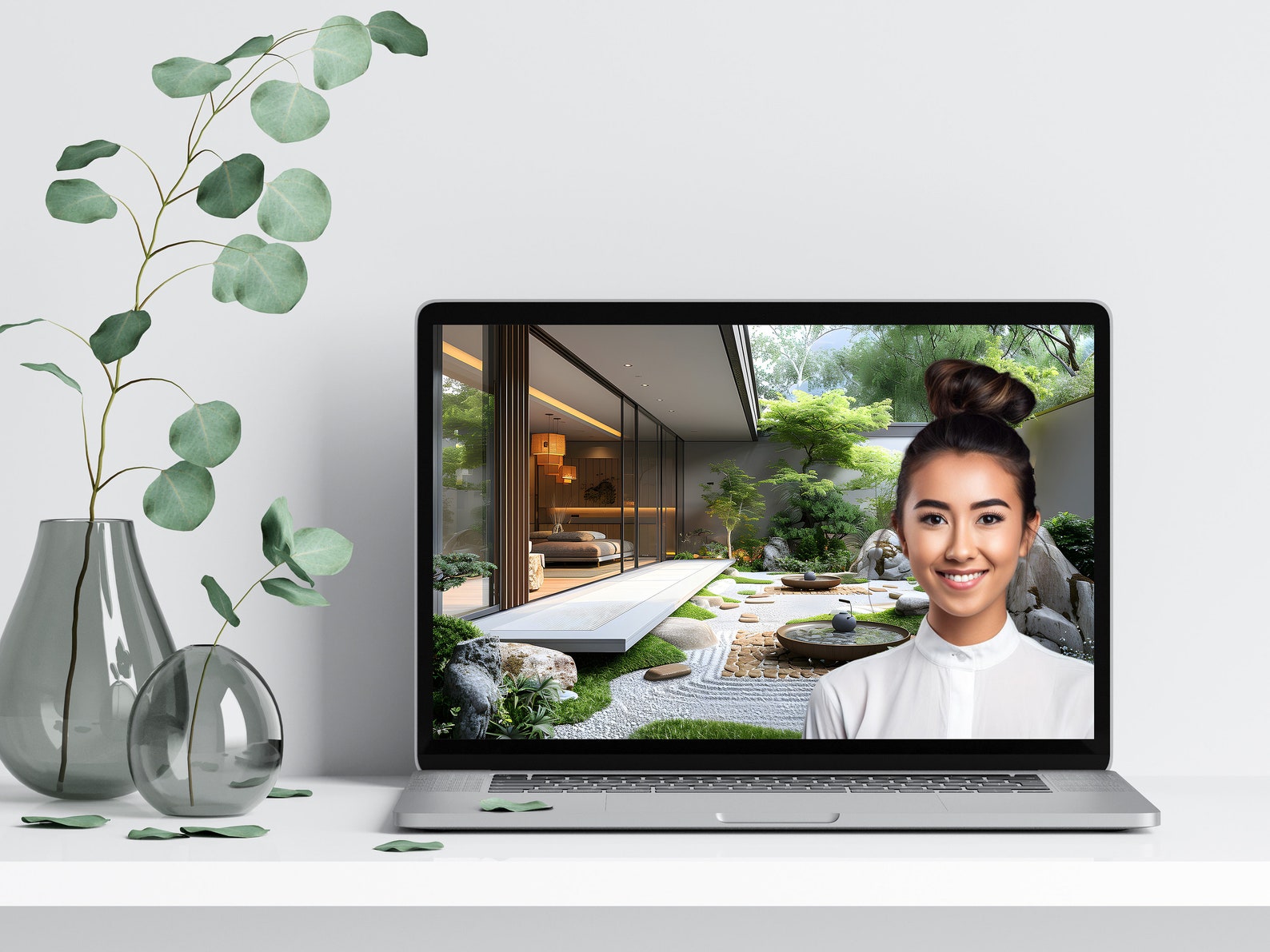 Zen Garden Zoom / Teams Background: Serene Japanese Courtyard (digital ...