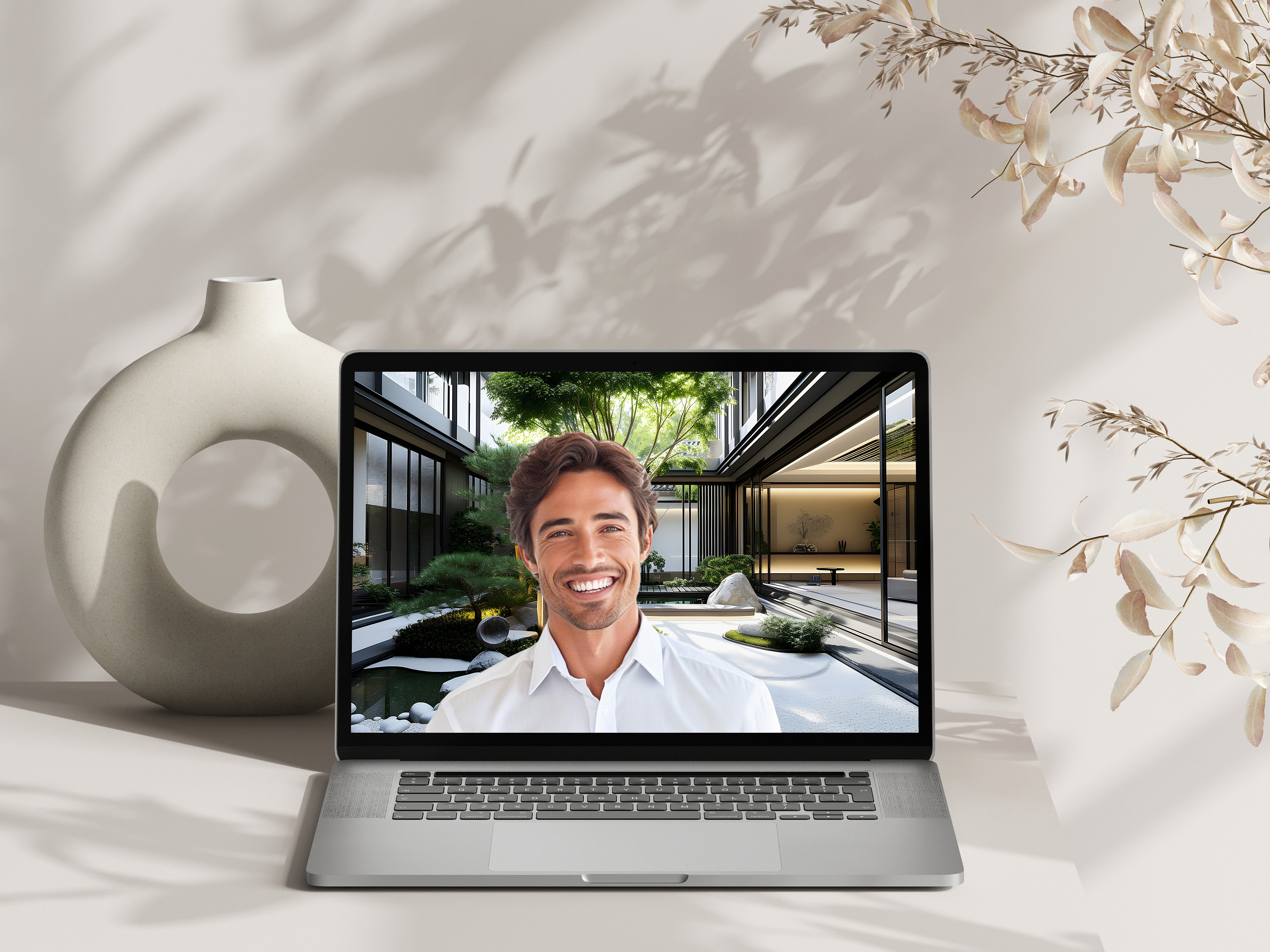 Zoom Background, Zen Zoom Background, Zen Home-office, Sunny Gravel ...