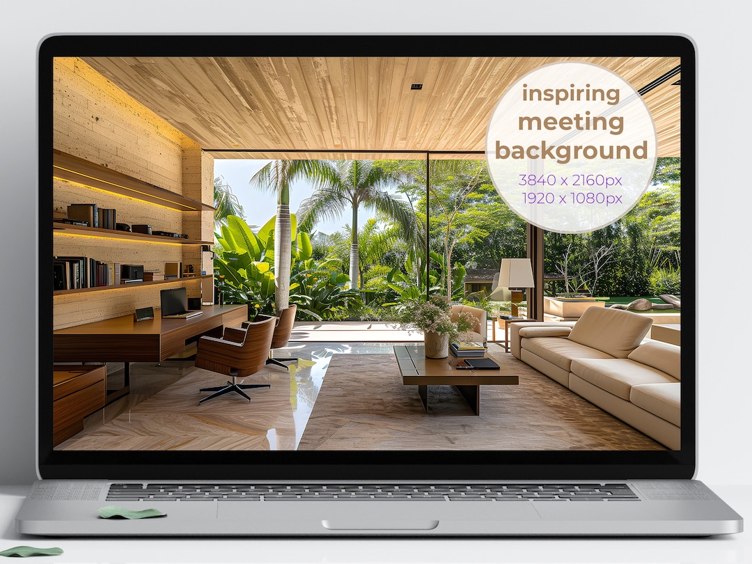 Zoom Background, Modern Apartment Zoom Background, Home Office, Lush ...