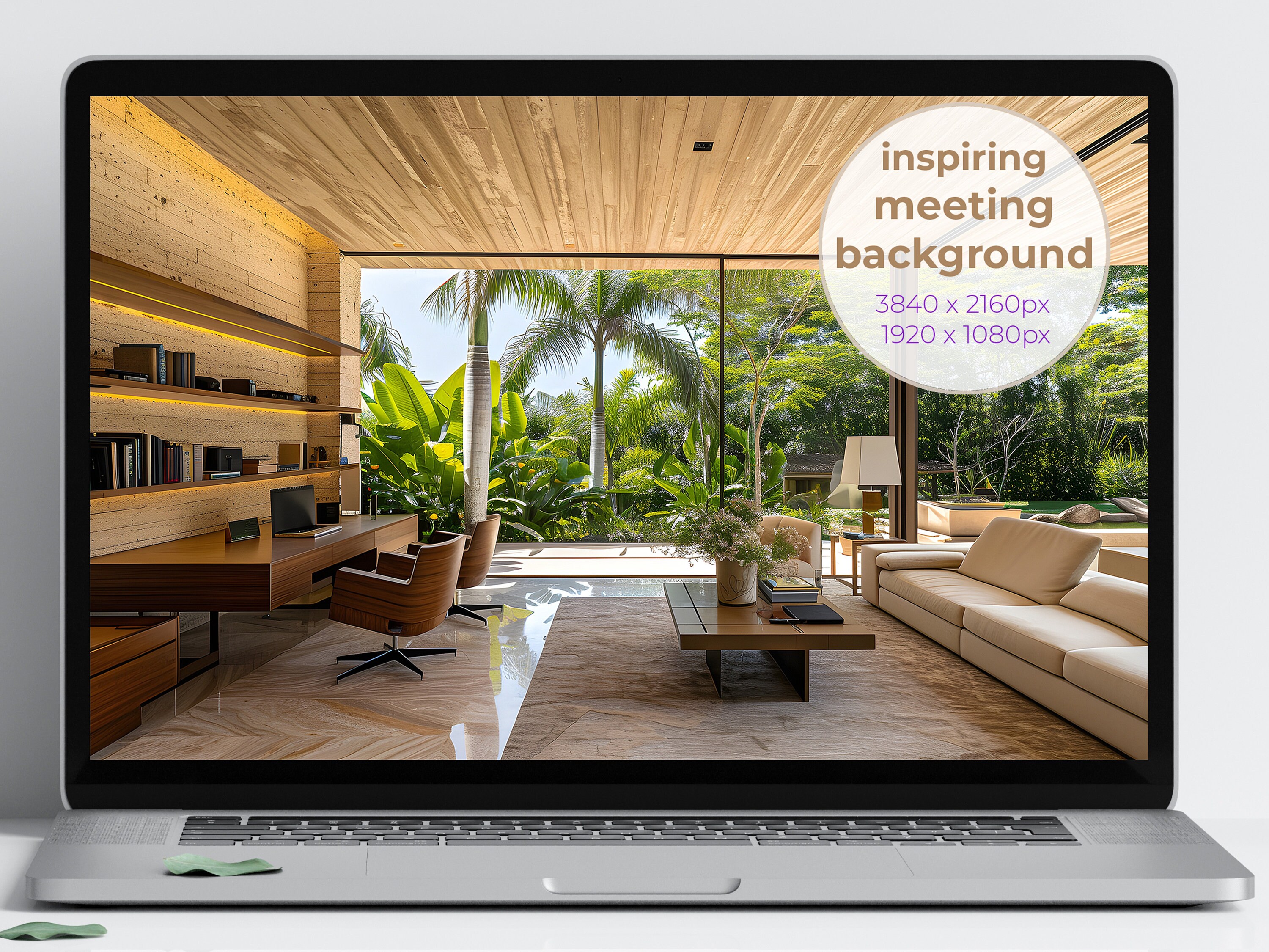 Zoom Background, Modern Apartment Zoom Background, Home Office, Lush ...