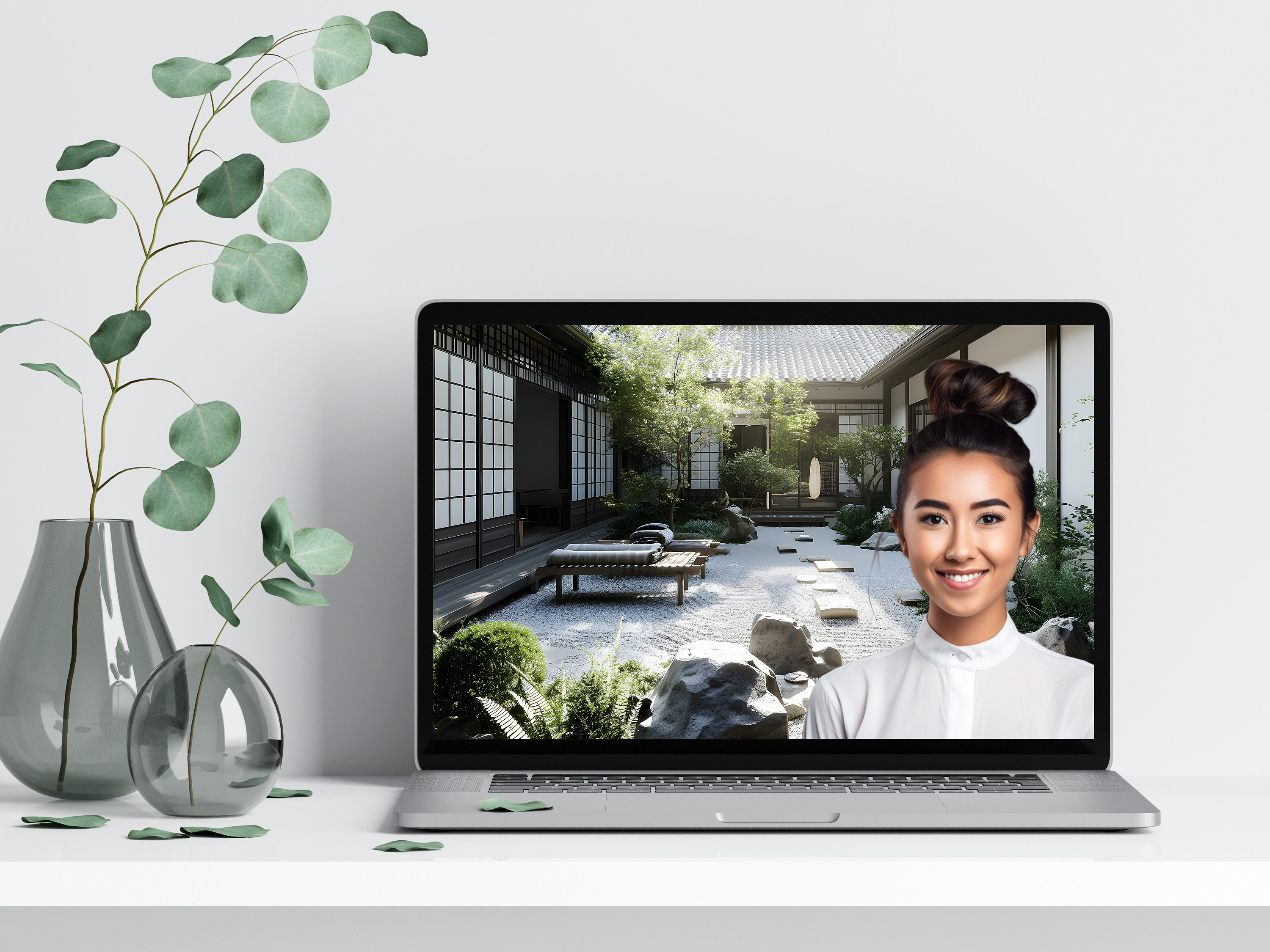 Zen Garden Zoom Background: Serene Japanese Courtyard (4K + HD, Clear ...