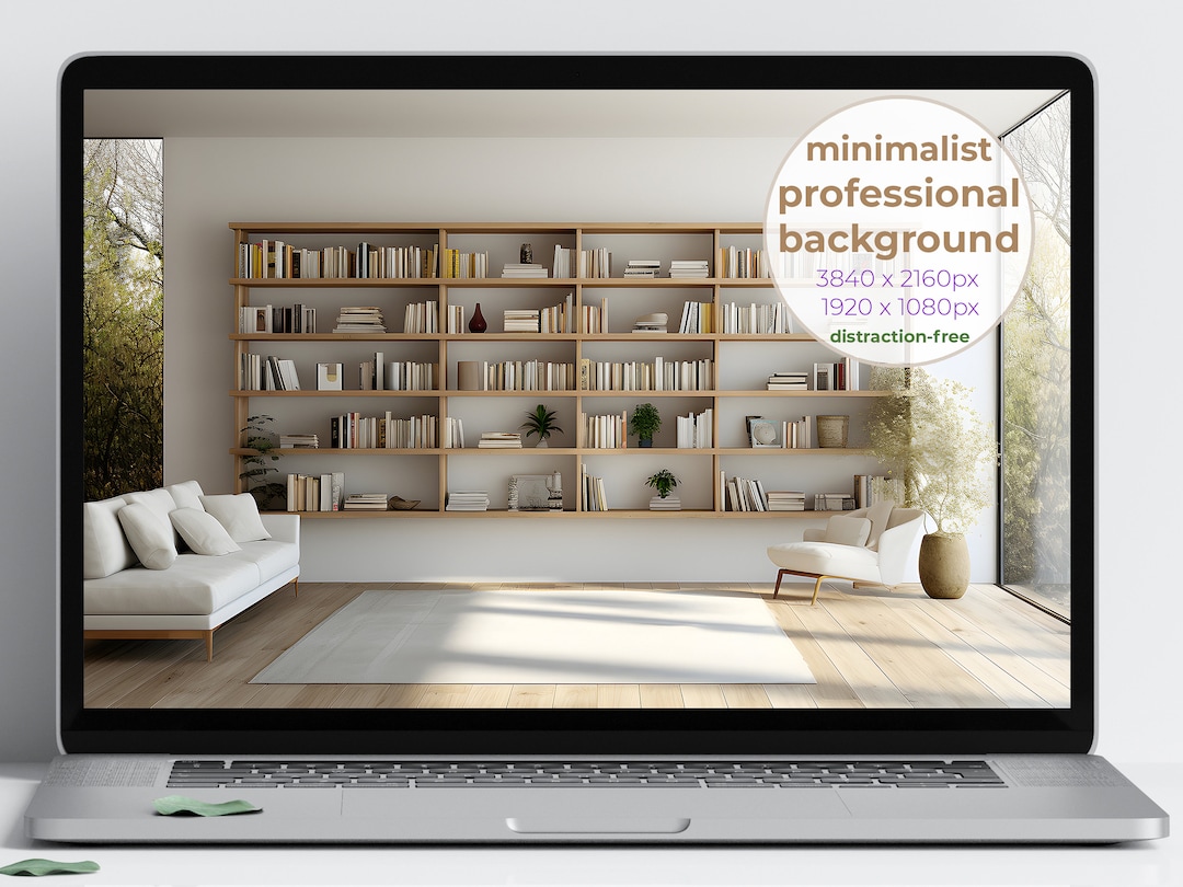 Zoom Background, Serene Therapist Virtual Background, Minimalist Living ...