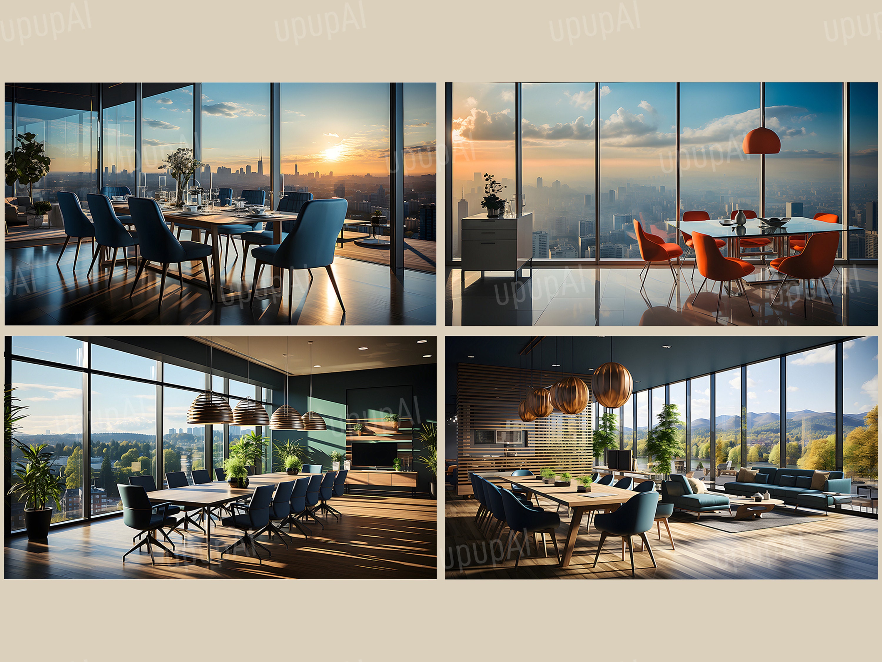 12 Professional Office Virtual Backgrounds Elegant High-rise Décor for ...