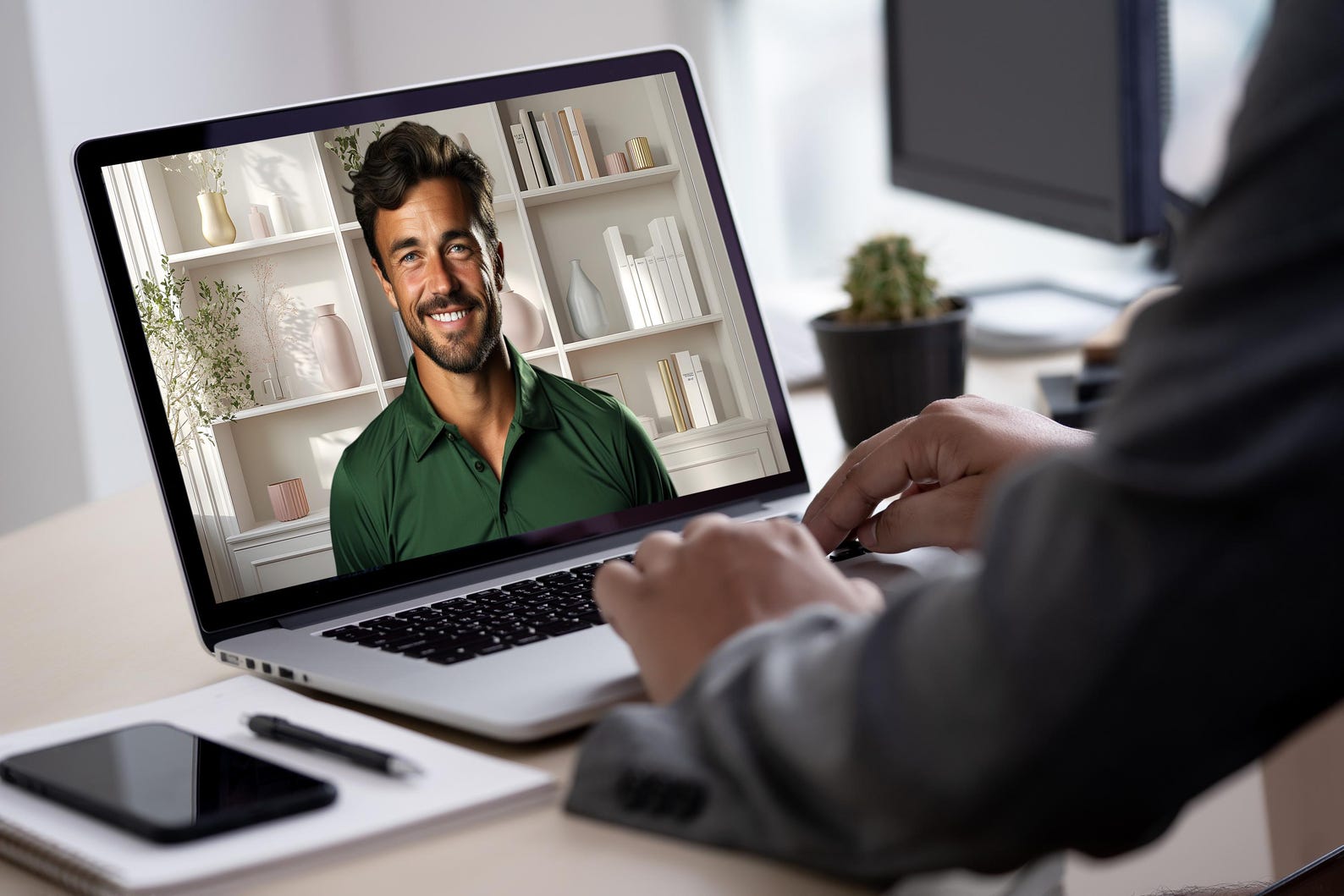 Consulting Virtual Background Zoom Teams | Elegant Pastel Bookshelf ...