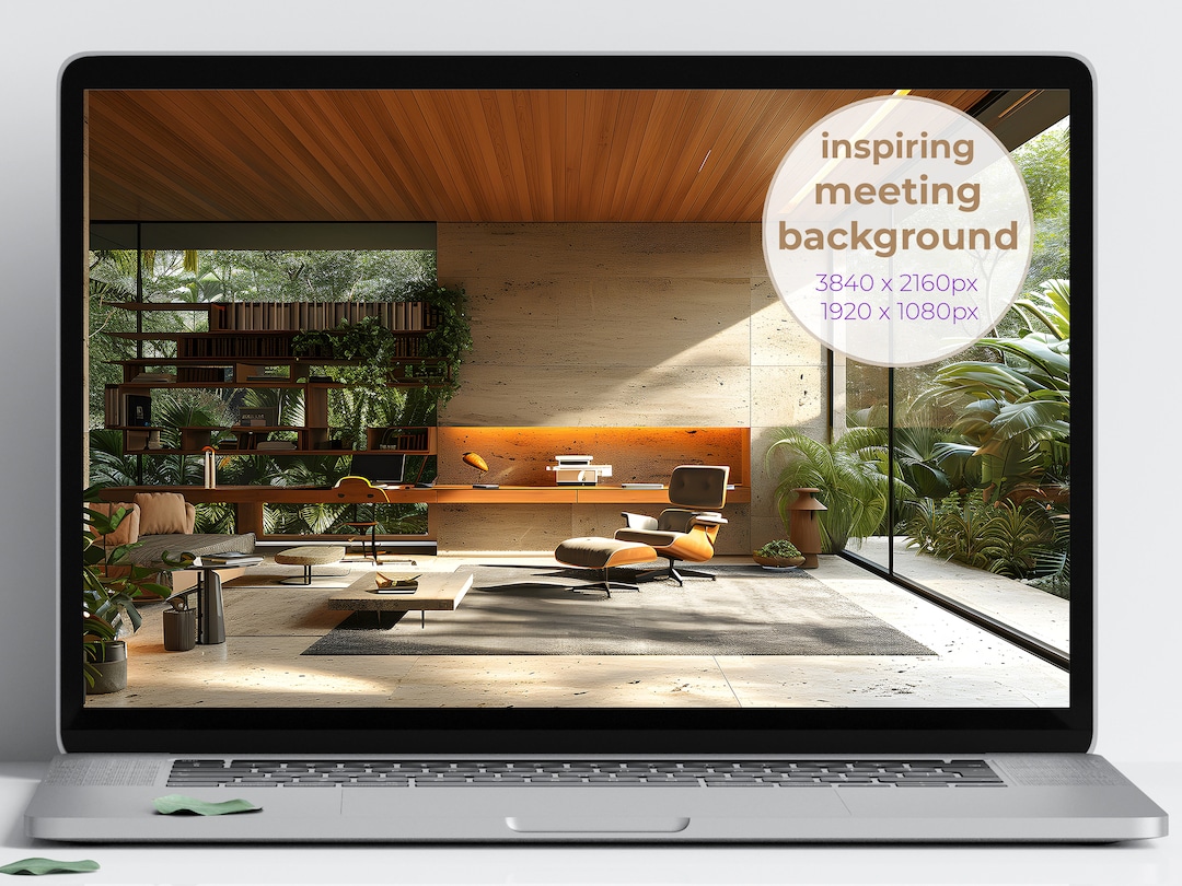 Zoom Background, Modern Apartment Zoom Background, Home Office, Lush ...