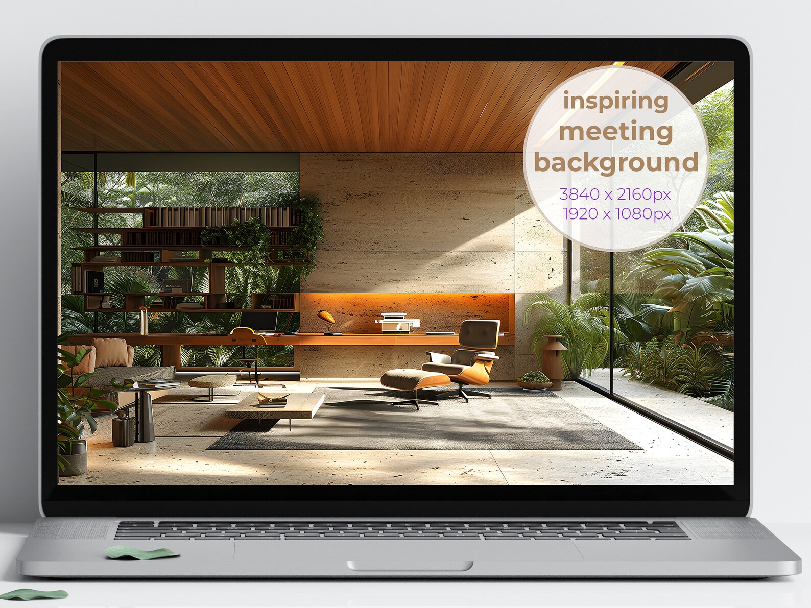 Zoom Background, Modern Apartment Zoom Background, Home Office, Lush ...