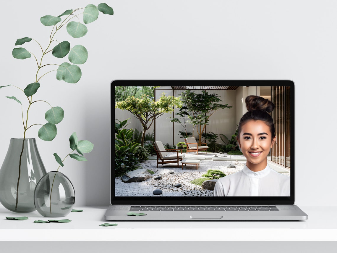 Zoom Background, Zen Zoom Background, Zen Home-office, Peaceful Garden ...