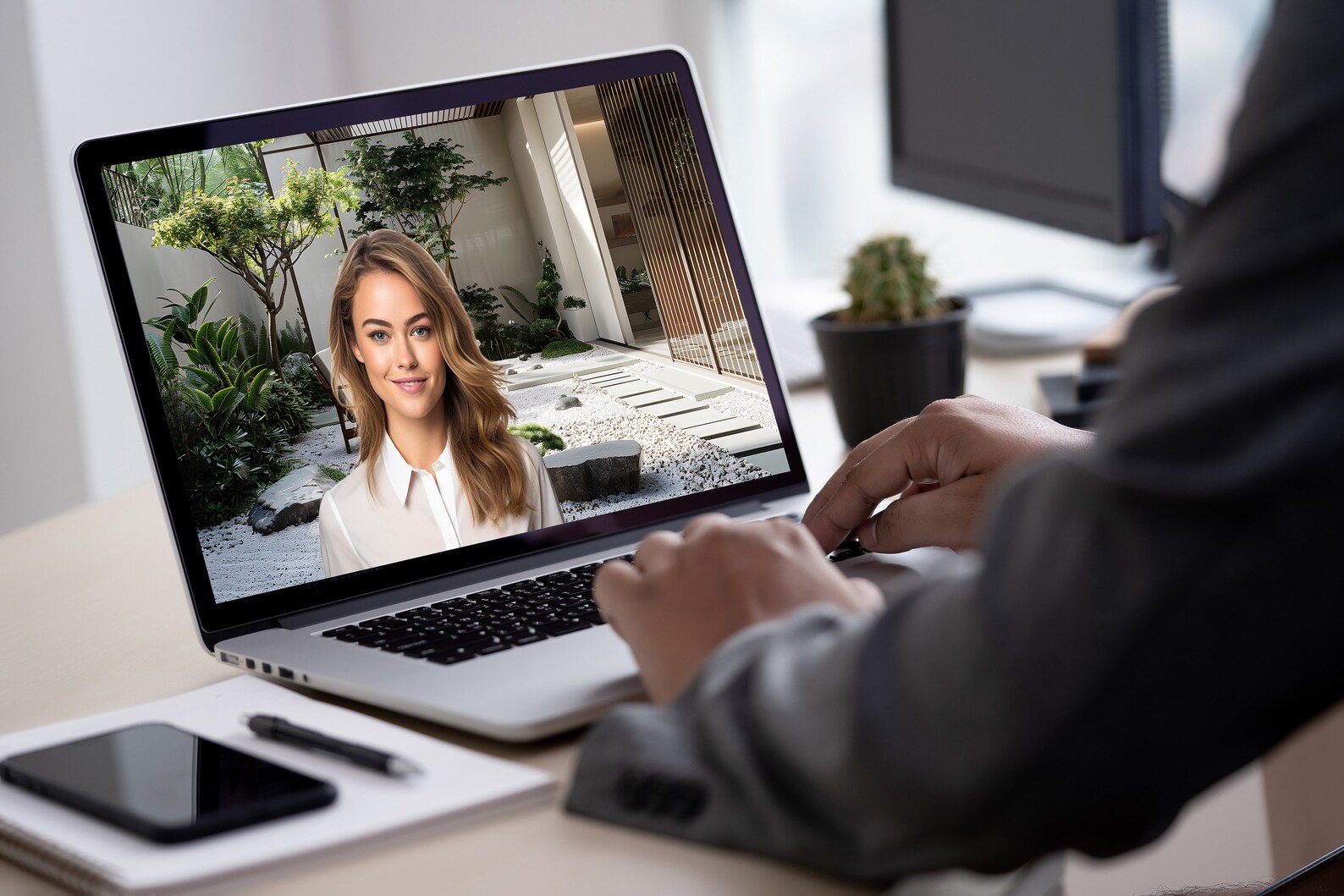 Zoom Background, Zen Zoom Background, Zen Home-office, Peaceful Garden ...