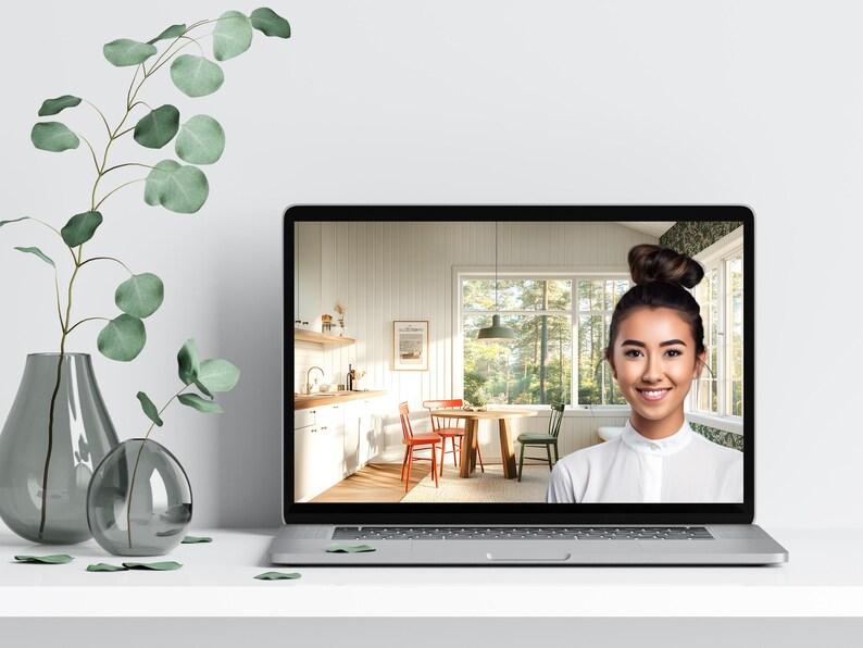 Zoom Background Homely Swedish Farmhouse Kitchen Virtual Background for ...