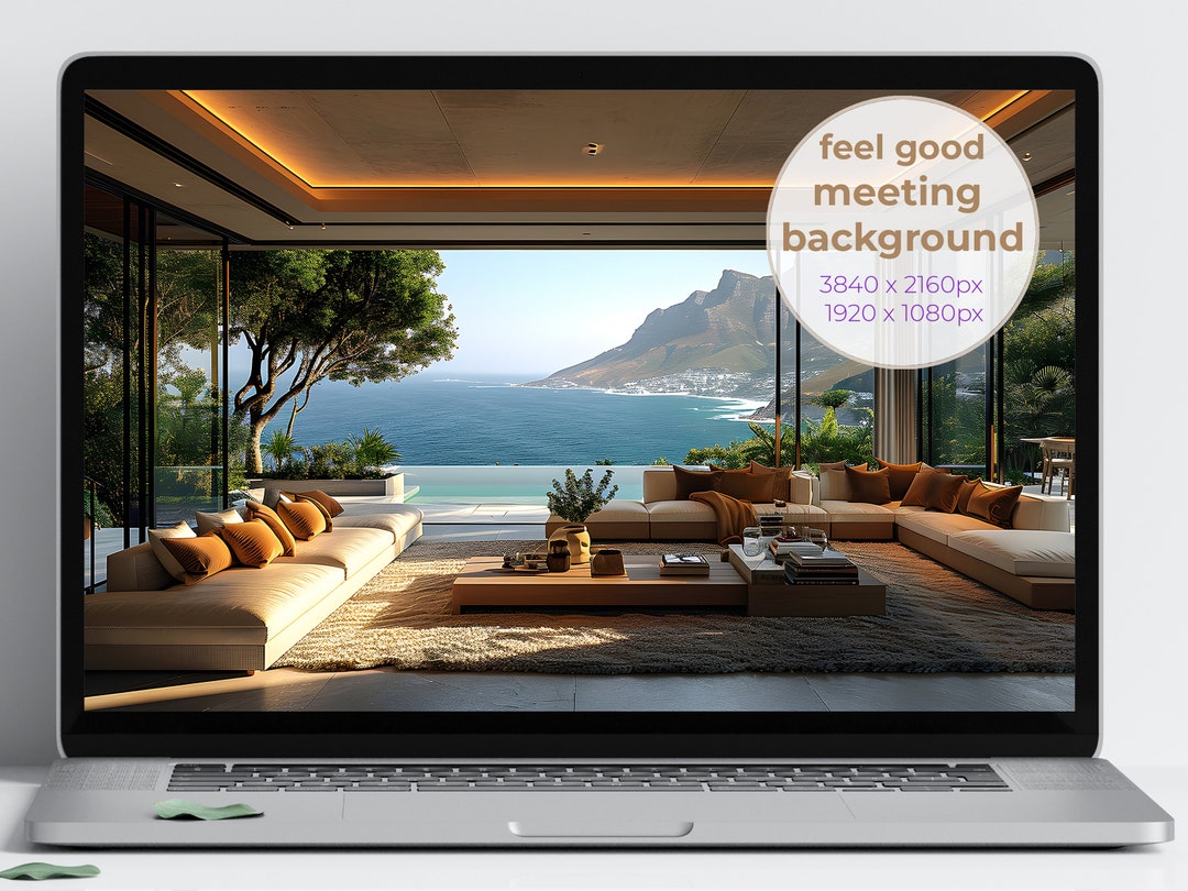 Wonderful Warm Camps Bay Living Room Virtual Background - Sunrise ...