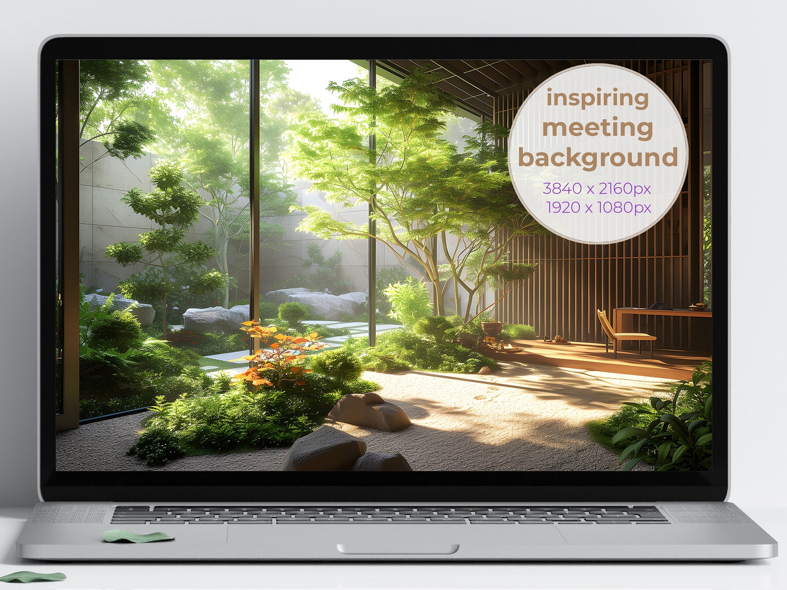 Zen Garden Virtual Background: Serene Japanese Courtyard (digital ...