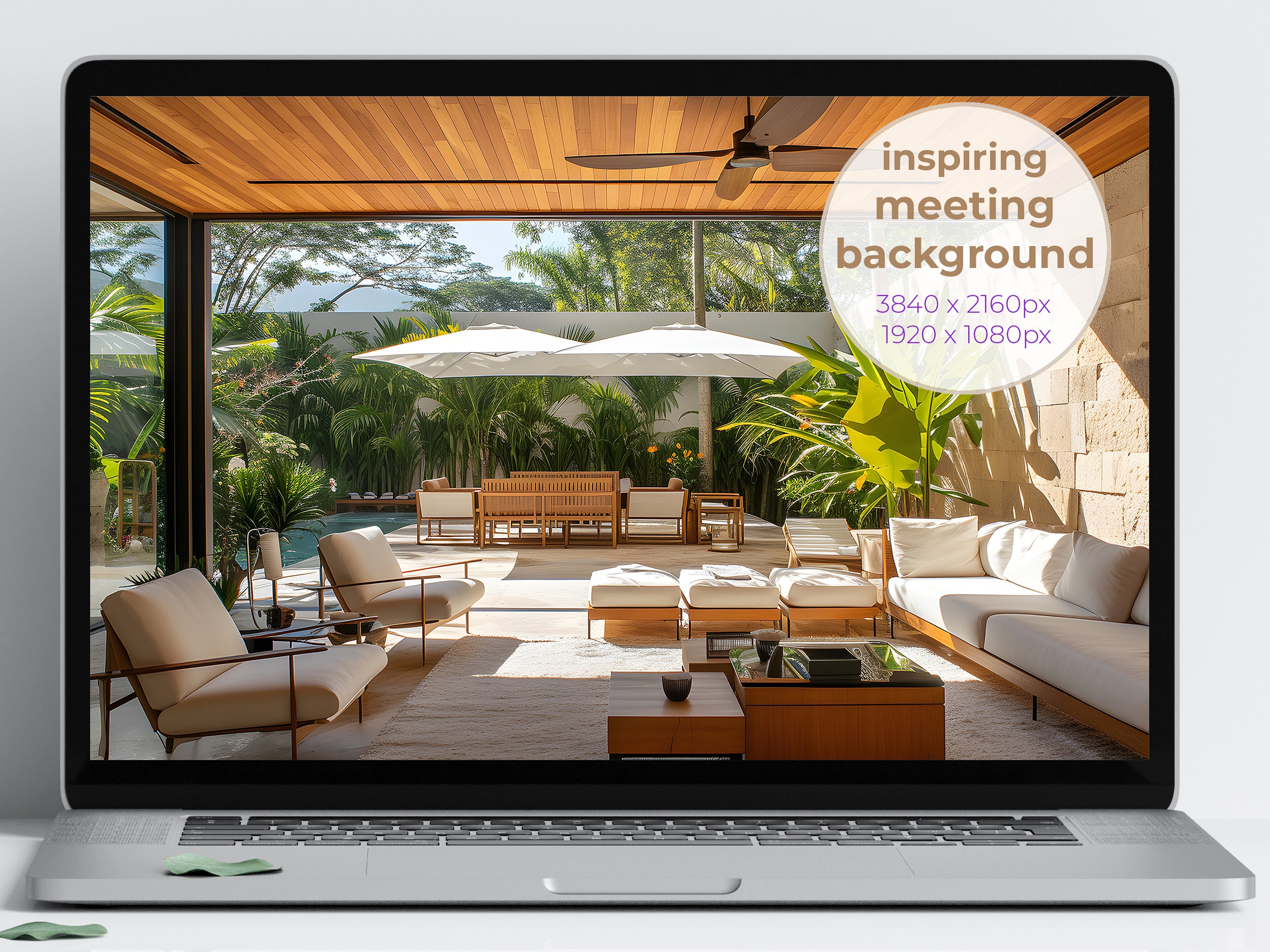 Zoom Background, Modern Apartment Zoom Background, Living Room, Lush ...