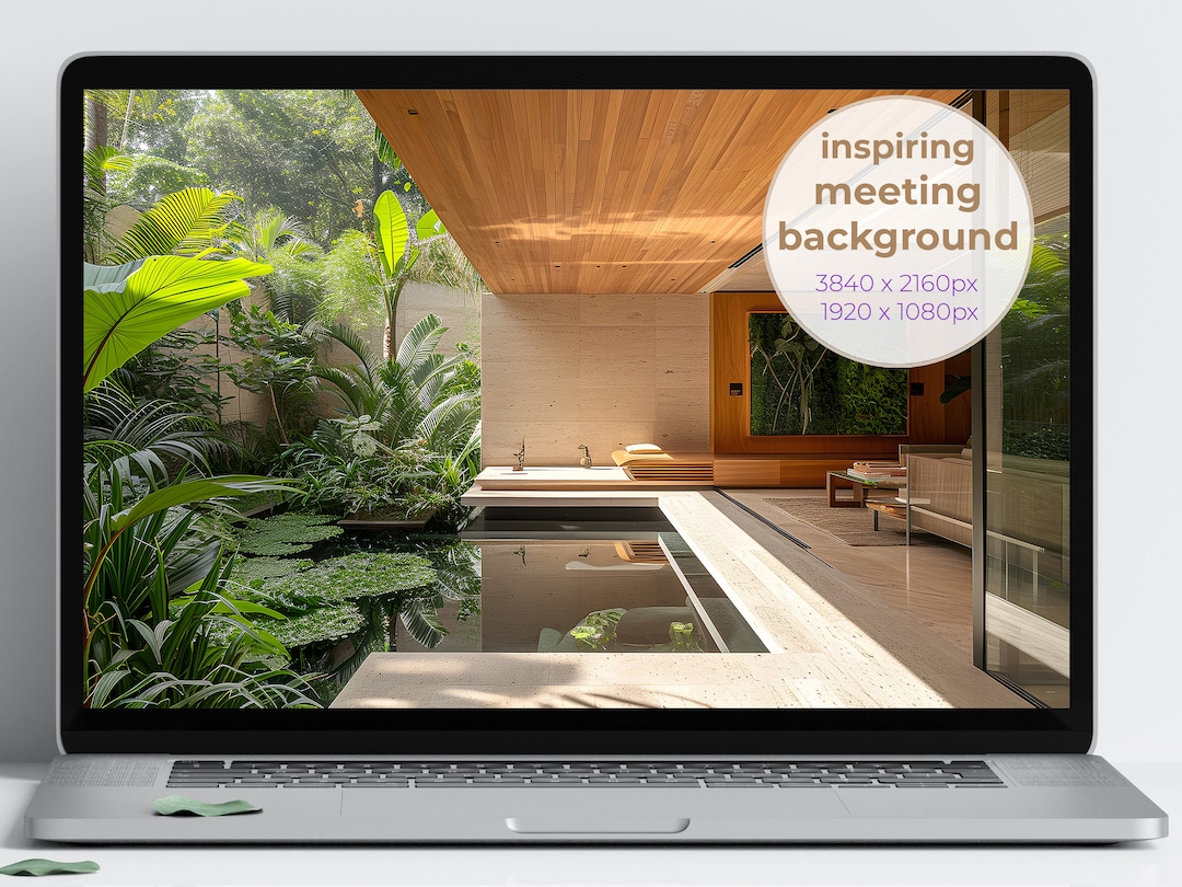 Zoom Background, Modern Apartment Zoom Background, Home Office, Lush ...