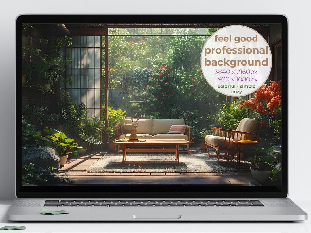 Zoom Background, Zen Zoom Background, Blooming Zen Garden, Sunny Garden ...