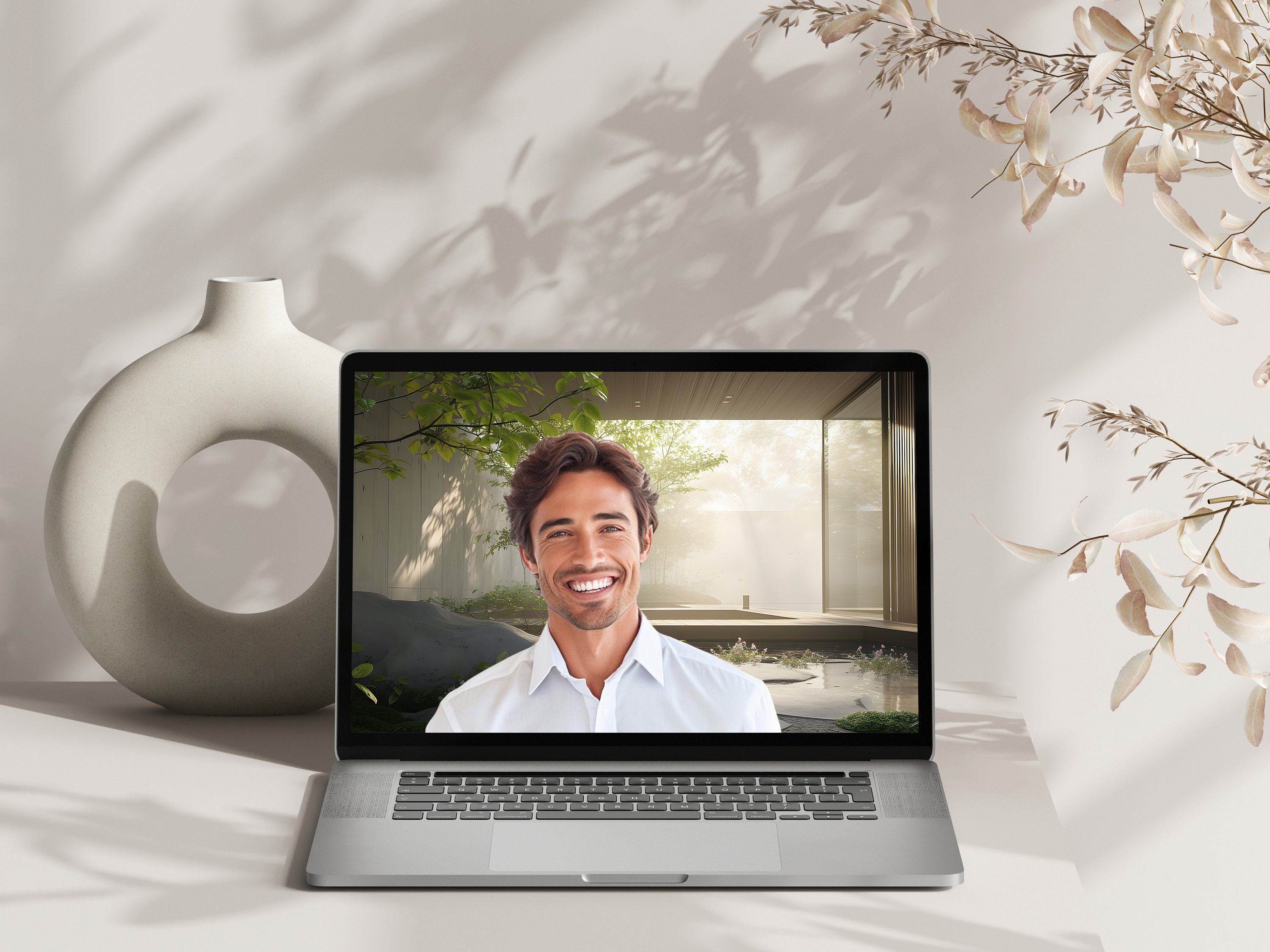 Zoom Background, Zen Zoom Background, Zen Home-office, Sunny Gravel ...