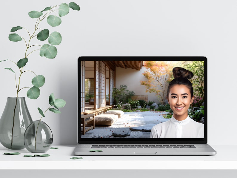 Zoom Background, Zen Zoom Background, Zen Home-office, Sunny Garden ...