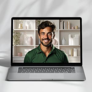 Consulting Virtual Background Zoom Teams | Elegant Pastel Bookshelf ...