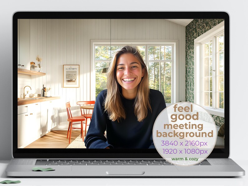 Zoom Background Homely Swedish Farmhouse Kitchen Virtual Background for ...