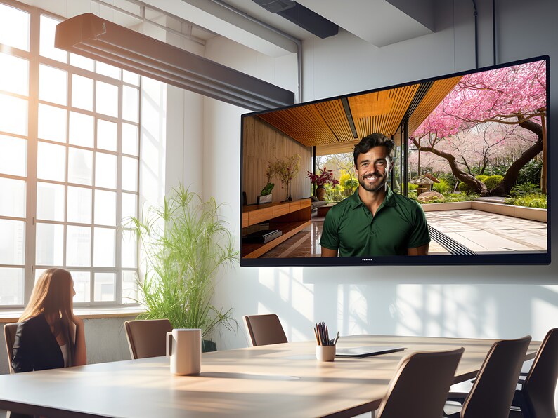 Modern Apartment Zoom Background: Japanese Garden View (digital ...