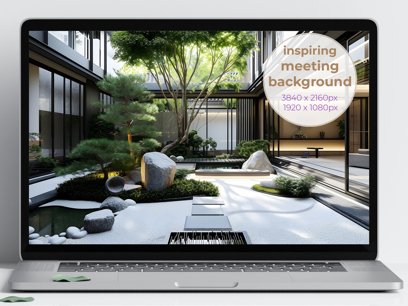 Zoom Background, Zen Zoom Background, Zen Home-office, Sunny Gravel ...