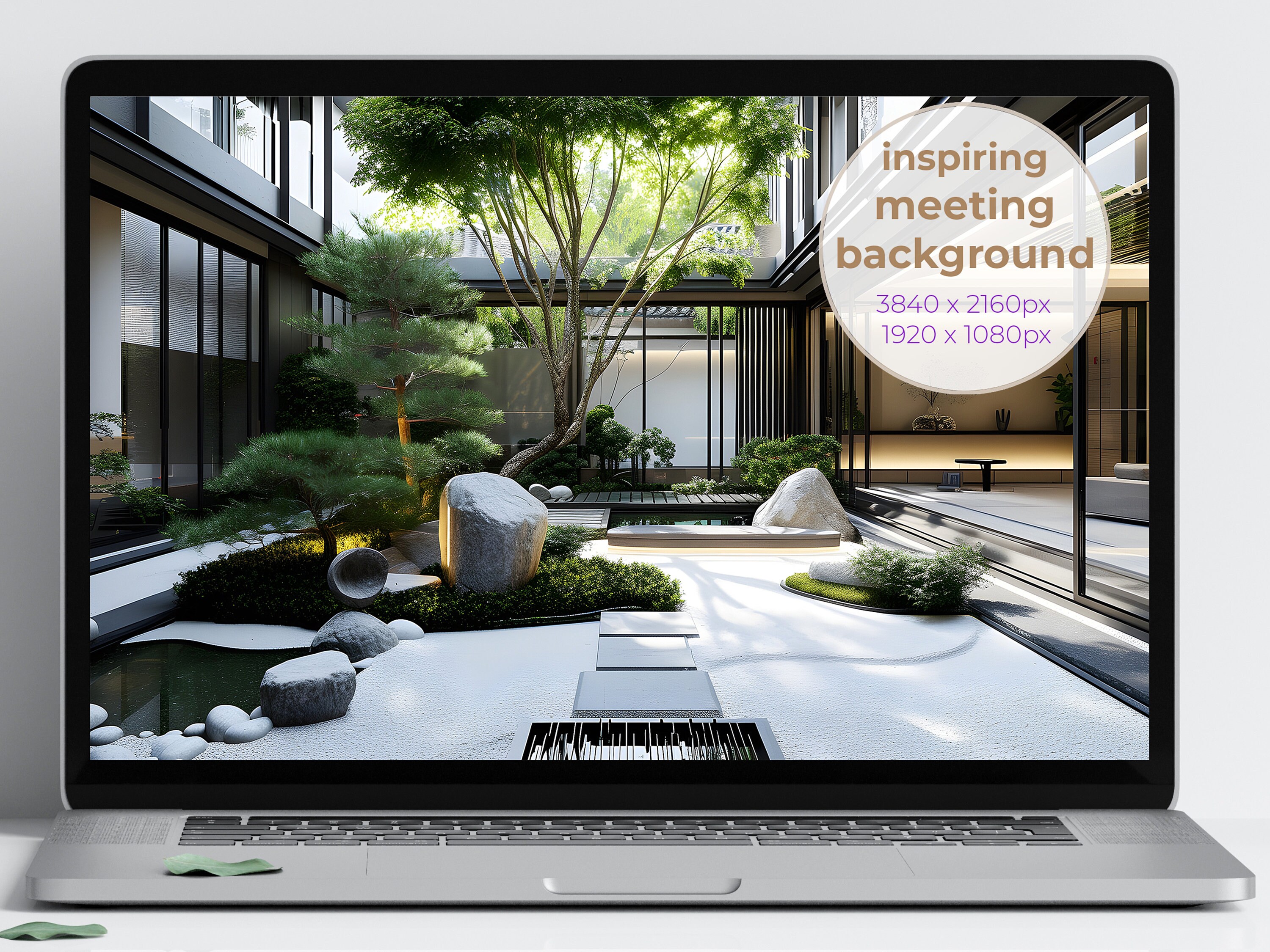 Zoom Background, Zen Zoom Background, Zen Home-office, Sunny Gravel ...