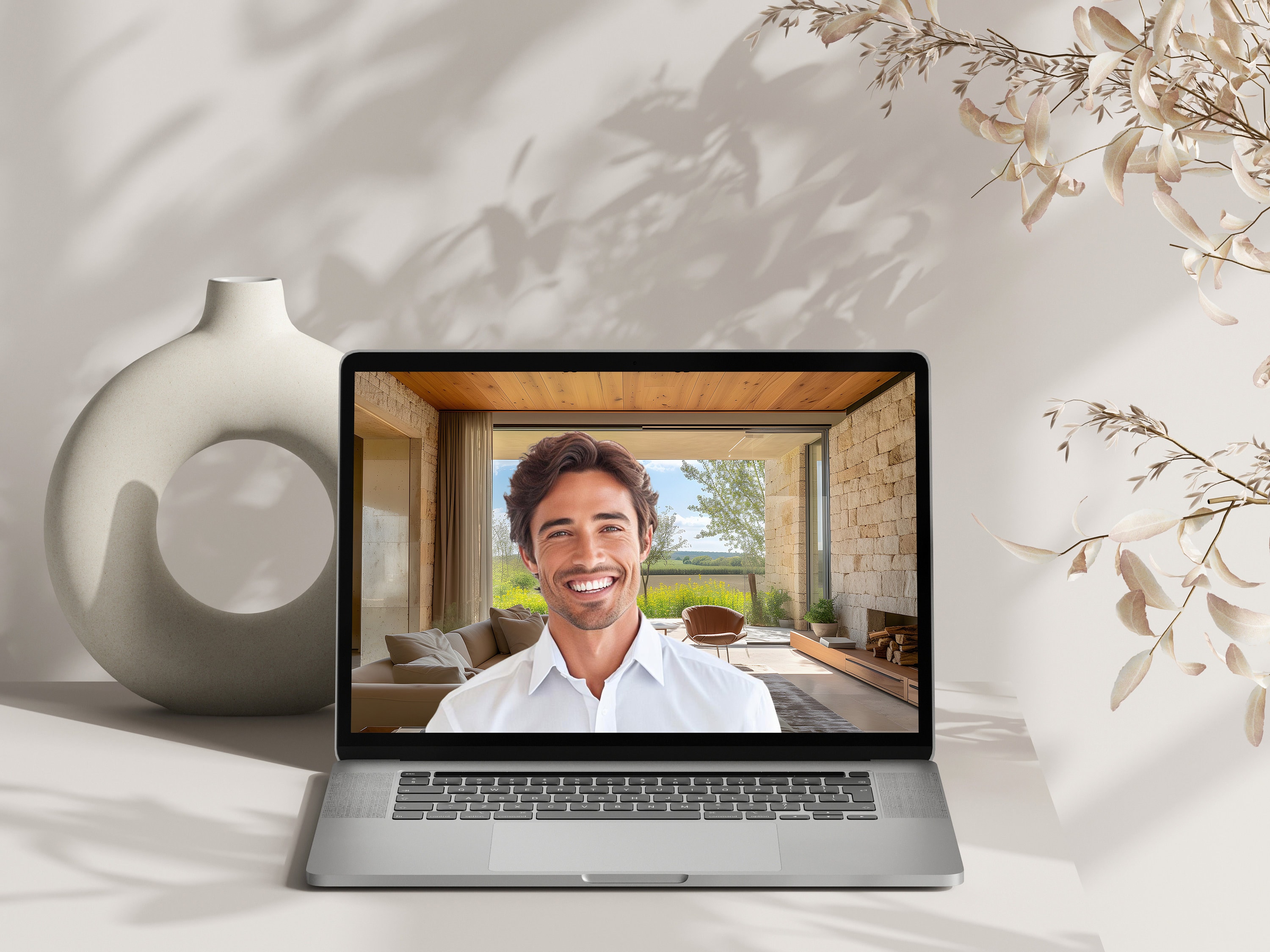 Zoom Background, Modern Apartment Zoom Background, Tuscany Living Room ...