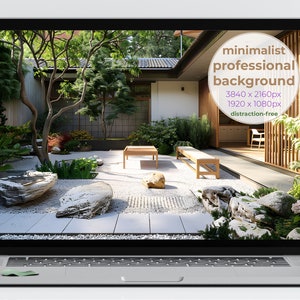 Zen Zoom Background, Zen Home-office, Zoom Background, Raked Gravel ...