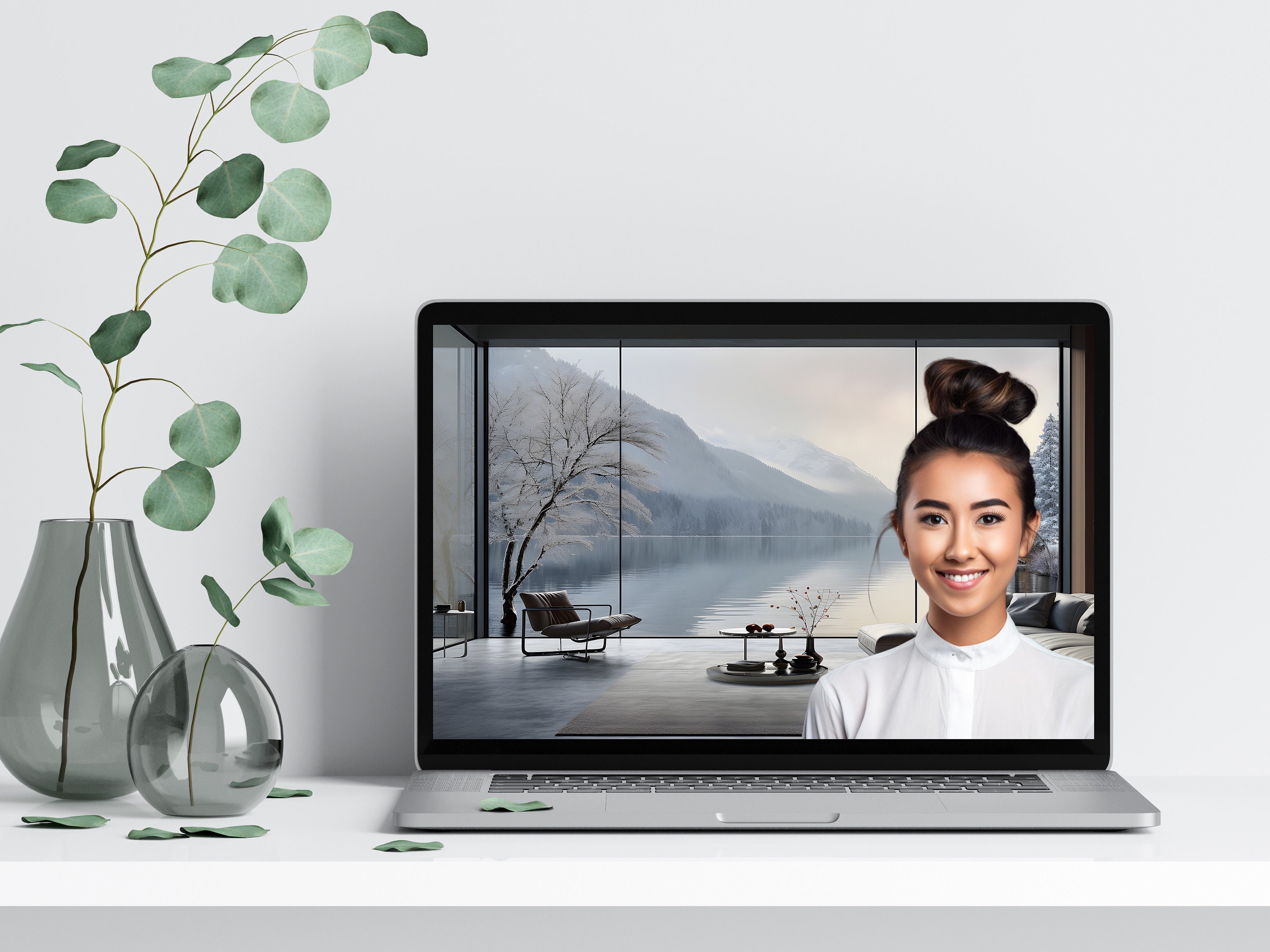 Zoom Background, Serene Lakeside Zoom Background, Afternoon Living Room ...