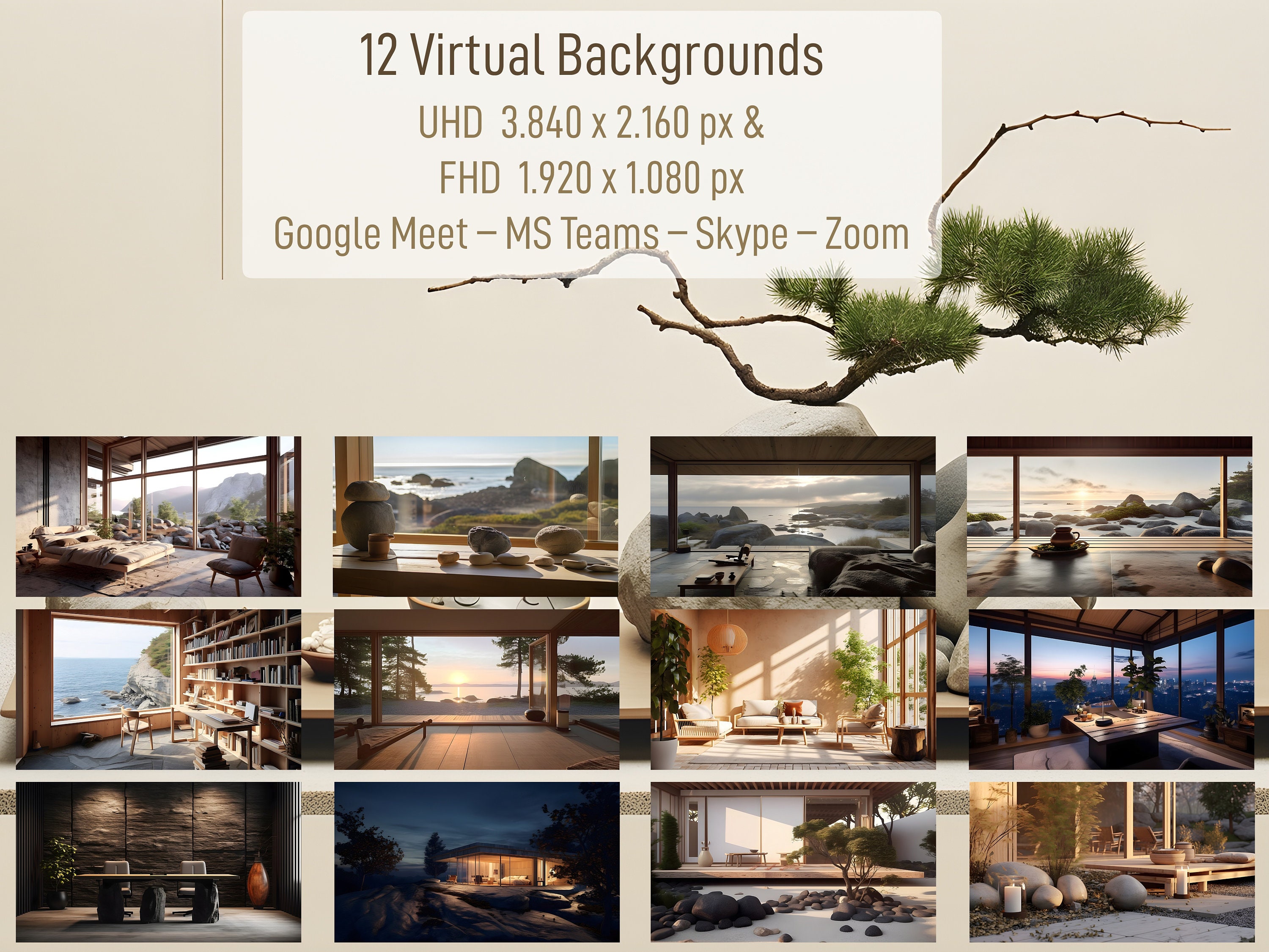 12 Backgrounds for MS Teams Zoom Google Meet and Skype: - Etsy