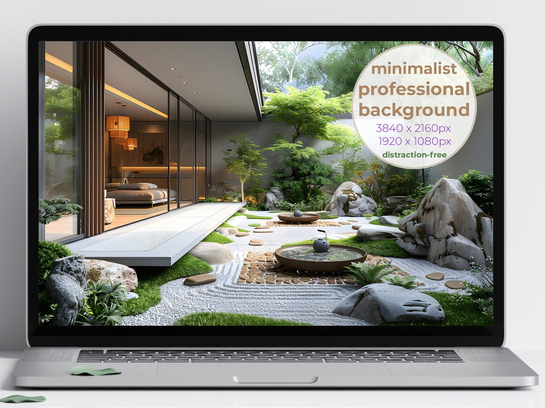 Zen Garden Zoom / Teams Background: Serene Japanese Courtyard (digital ...