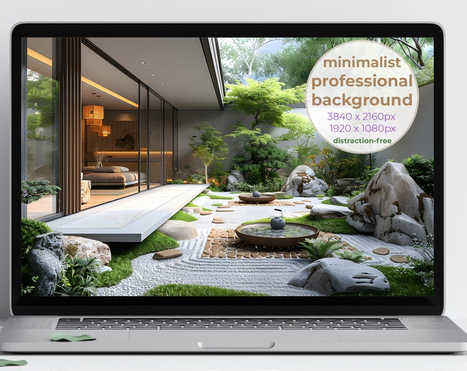 Virtual Background Zen Garden for Zoom, Natural Calming Background for ...