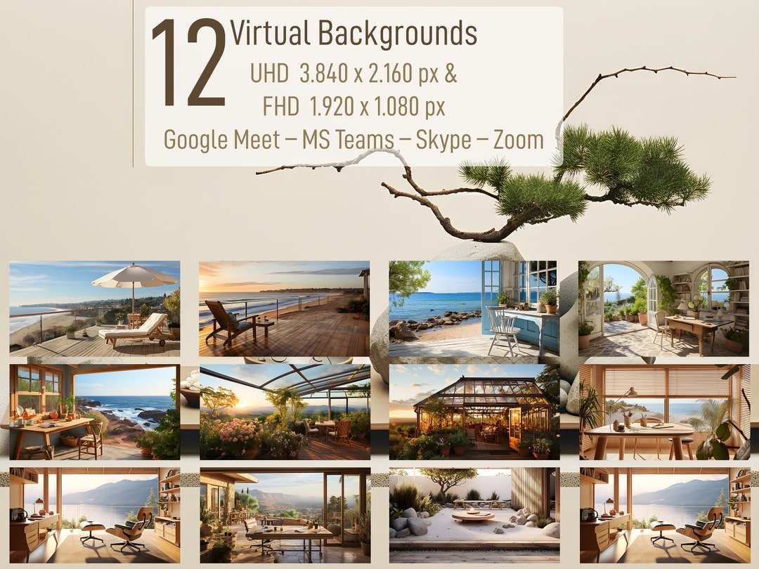12 Late Summer Memories Virtual Meeting Backgrounds - Elegant Interior ...