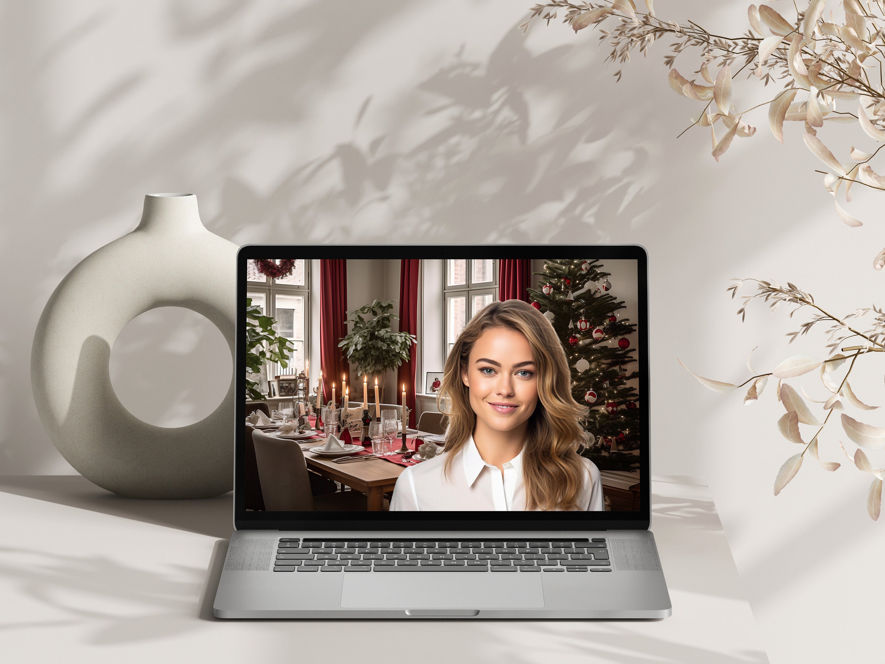 Festive Comfort Zoom Background With Inviting Xmas Interior Scenes ...