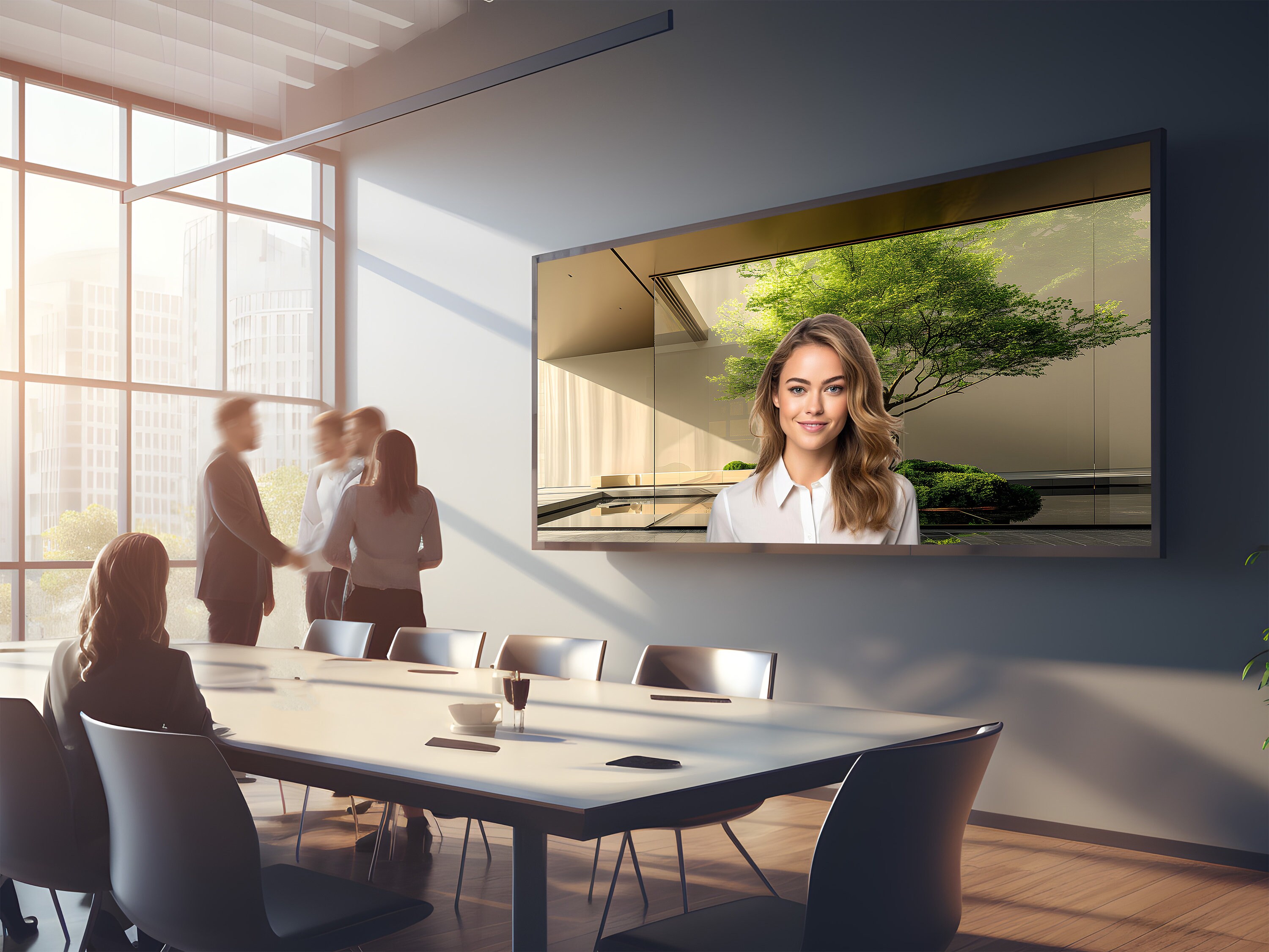 Zoom Background, Minimalist Center Tree Zoom Background, Beige ...